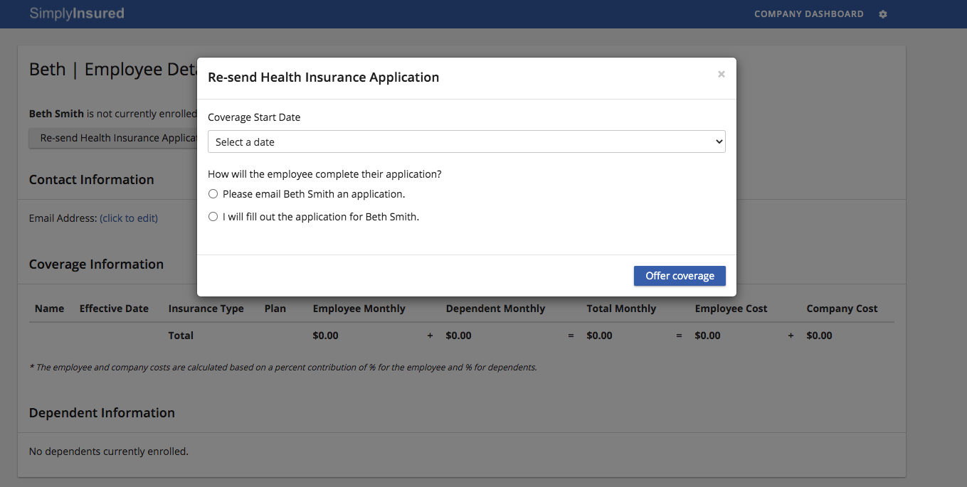 How to Send an Existing Employee an Application